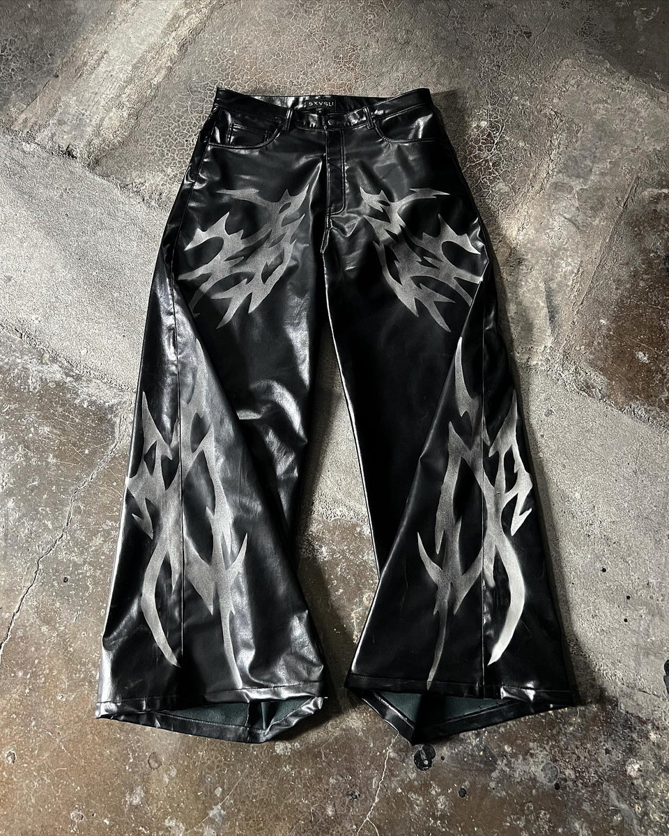 ULTRA BAGGY BRUTALISM LEATHER PANTS – SXVSU