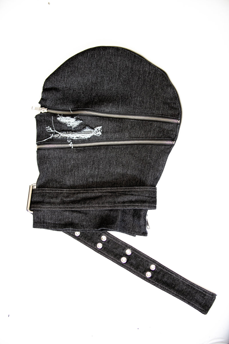DISTRESSED DENIM ZIP MASK – SXVSU