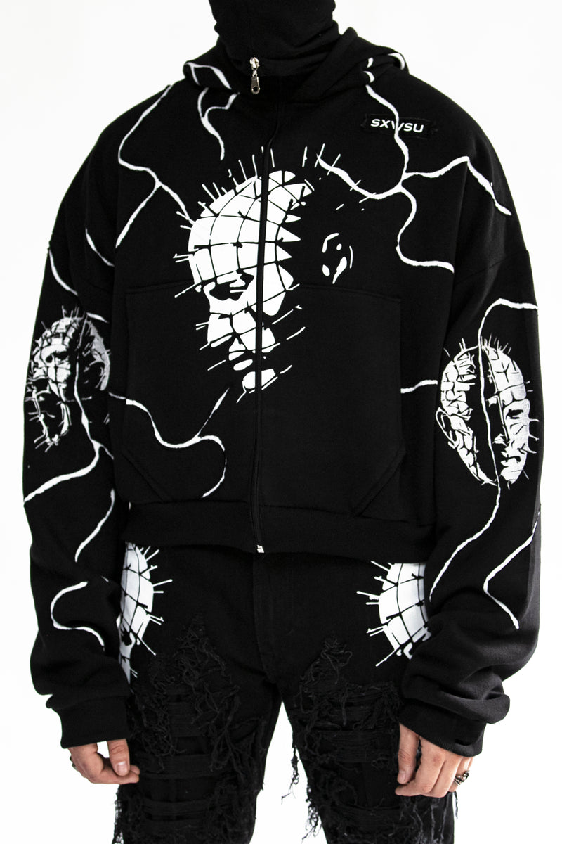 MASKED ZIP UP HOODIE – SXVSU