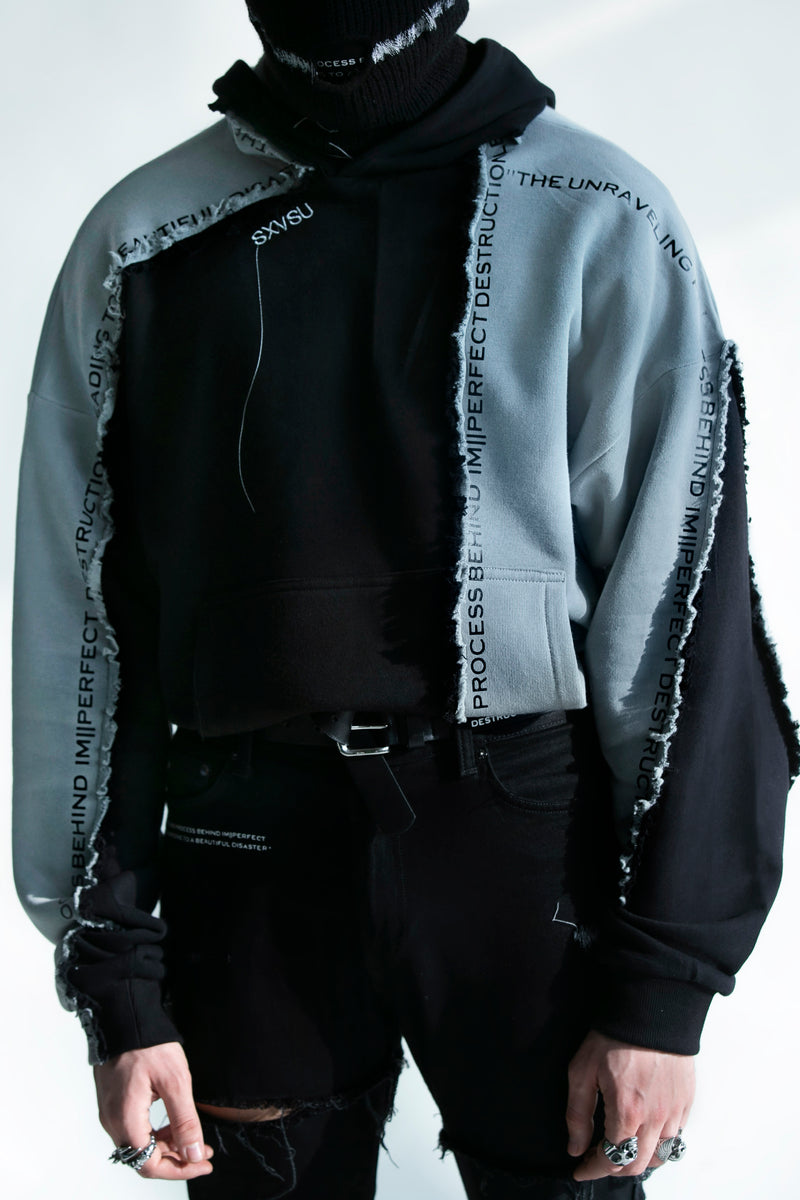 Unraveling Process Hoodie Shark Black – SXVSU