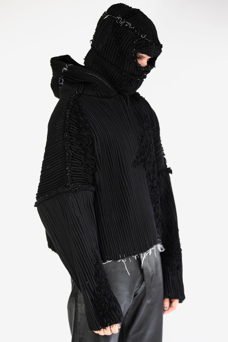 DISTRESSED PLISSE HOODIE – SXVSU