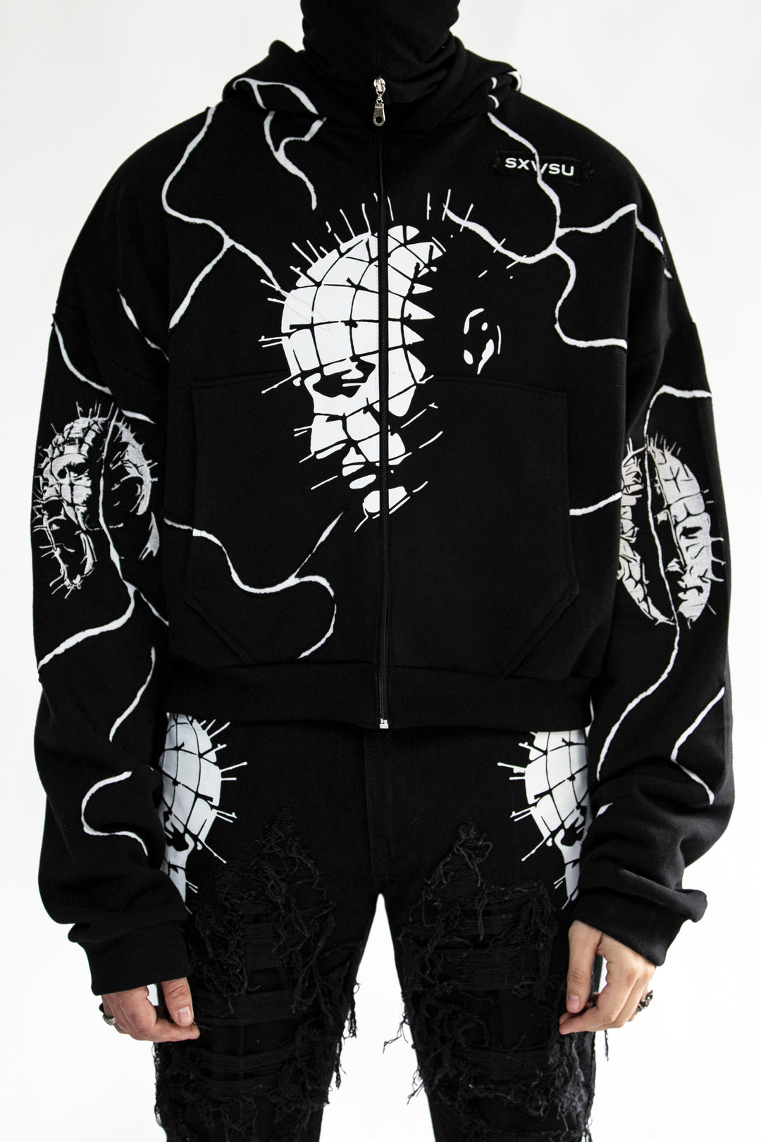 MASKED ZIP UP HOODIE – SXVSU